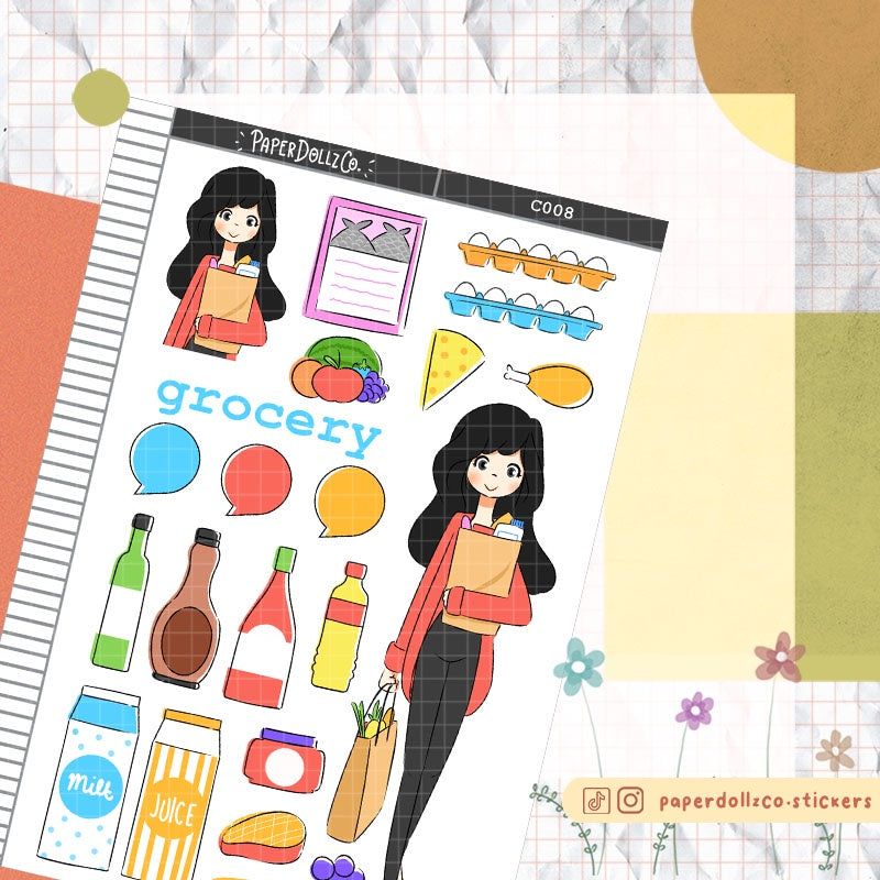 Grocery | Collection Sticker | C008 – PaperDollzCo